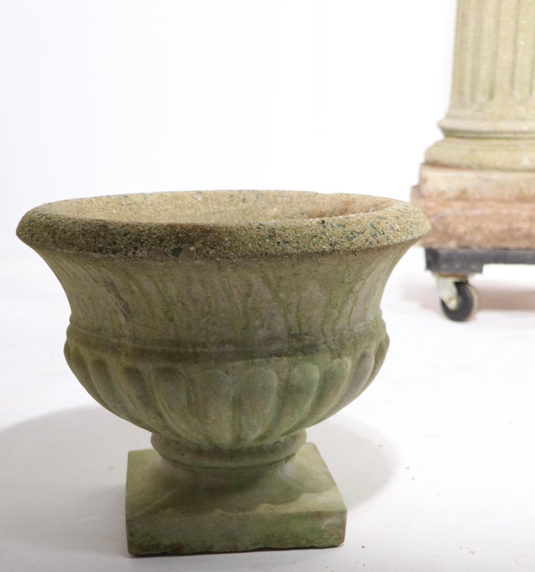 Impressive Pr. Cast Stone Columns with Jardiniere Tops For Sale at ...