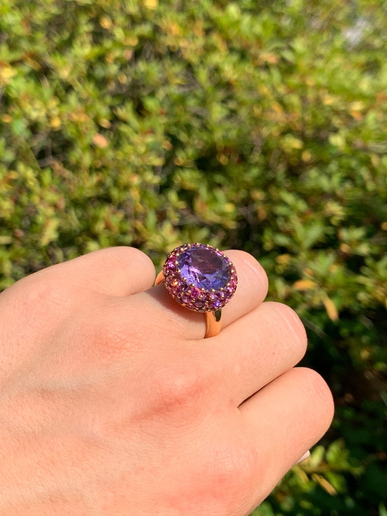 Impressive Pure 8ct Amethyst Pink Sapphire Tourmaline Yellow 18 Karat ...