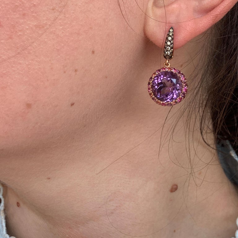 Impressive Pure 8ct Amethyst Pink Sapphire Tourmaline Yellow 18 Karat ...