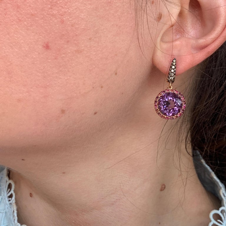 Impressive Pure 8ct Amethyst Pink Sapphire Tourmaline Yellow 18 Karat ...