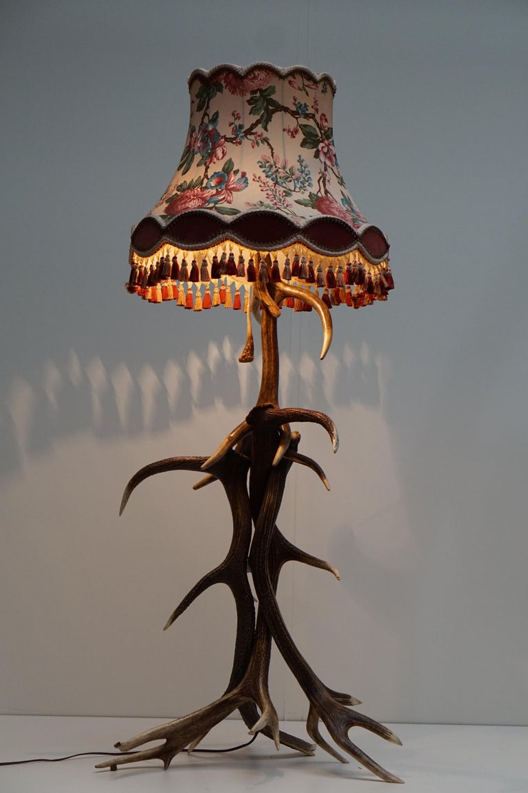 Impressive Rustic Deer Antler Floor Lamp, 1950s, Austria For Sale at ...