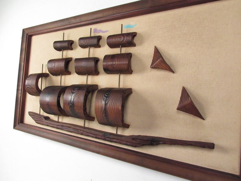 Impressive Sculptural Wood Clipper Ship Wall Art For Sale at 1stDibs