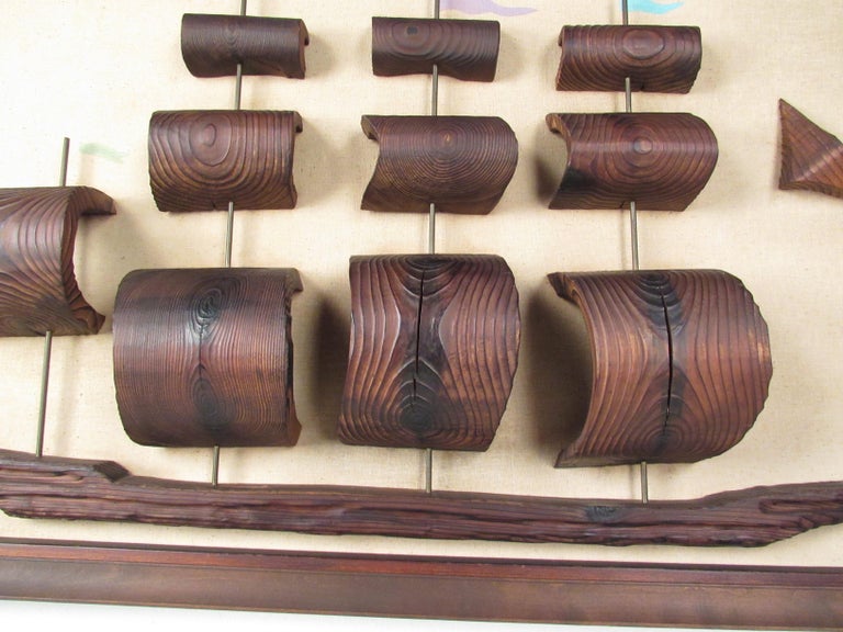 Impressive Sculptural Wood Clipper Ship Wall Art For Sale at 1stDibs