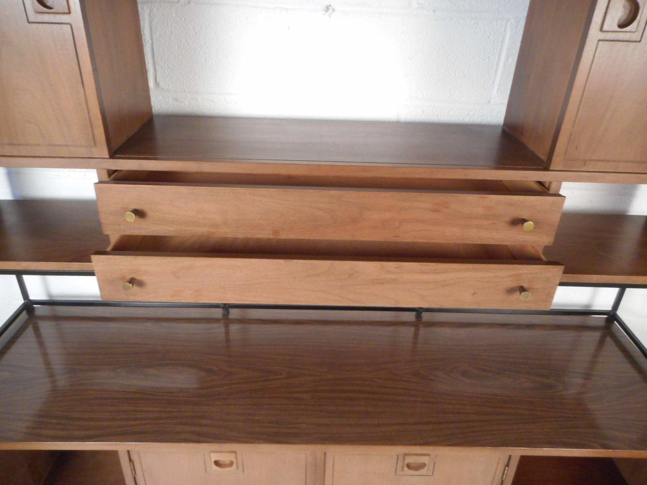 Impressive Two-Piece Midcentury Wall Unit by Stanley For Sale at ...