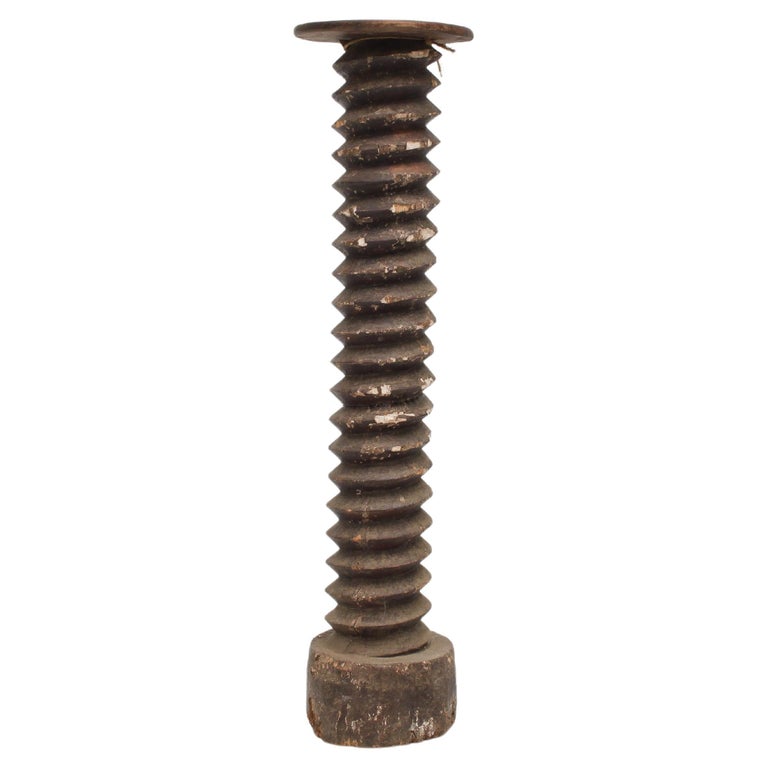Impressively Large Antique Carved Mill/Wine Press Screw Plinth. For ...