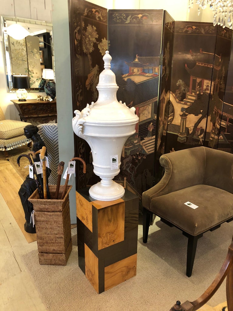 Impressively Large Neoclassical White Ceramic Lidded Urns at 1stDibs ...