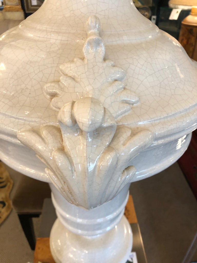 Impressively Large Neoclassical White Ceramic Lidded Urns at 1stDibs ...