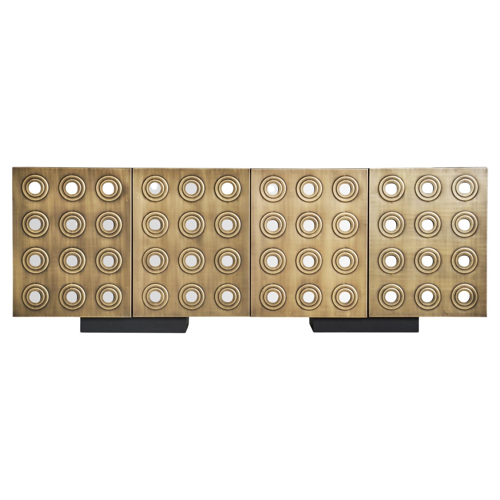 Fast Track, Art Deco Style Sideboard in Black and Gold For Sale at 1stDibs