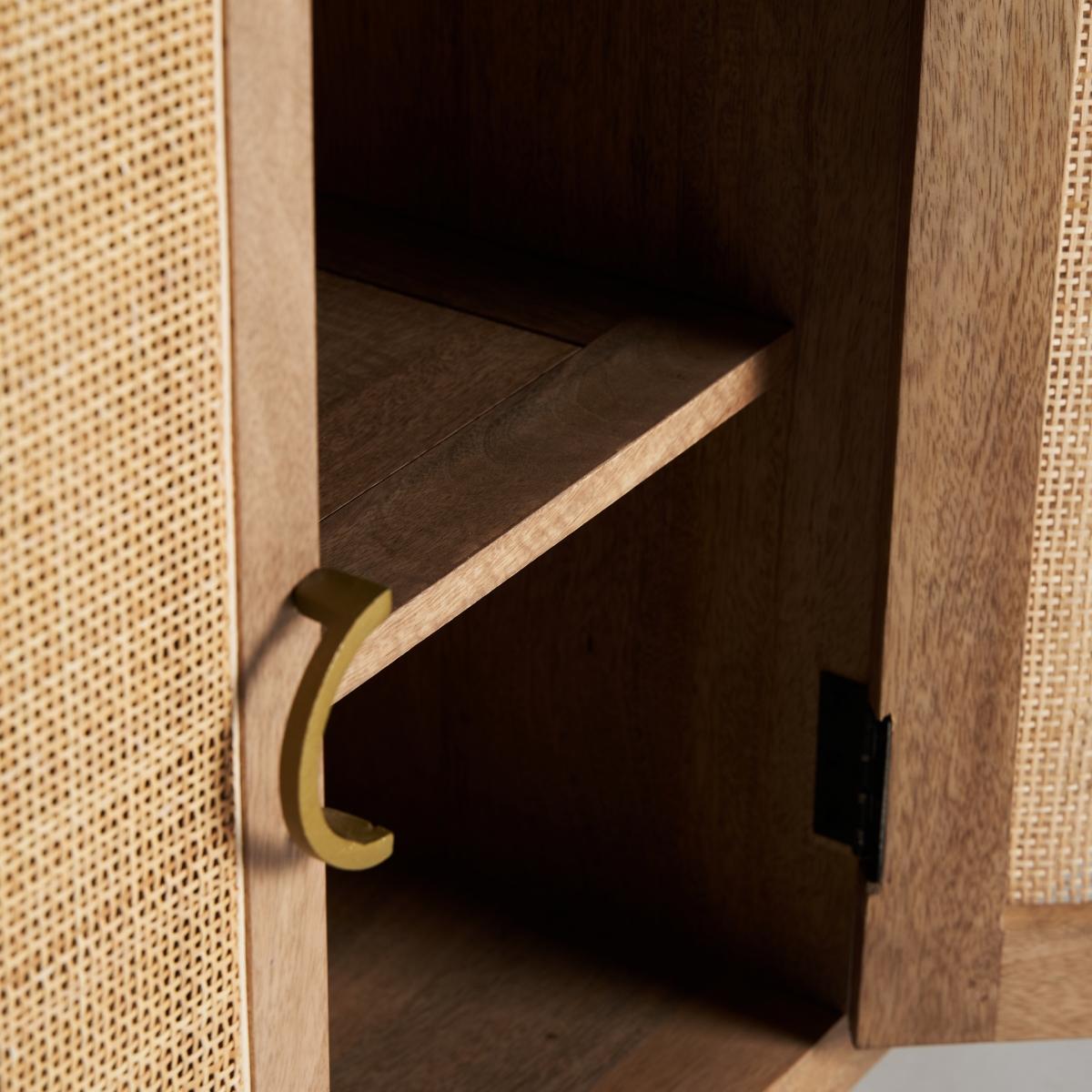 In-Stock, Curved Buffet Sideboard in Handmade Natural Rattan For Sale ...