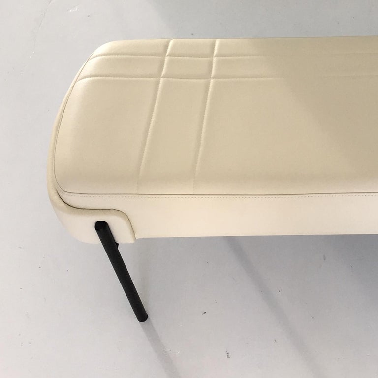 Beige Leather Bench Designed by Marco Zito For Sale at 1stDibs