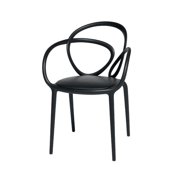 In Stock in Los Angeles, Black Loop Padded Armchair, Made in Italy at ...