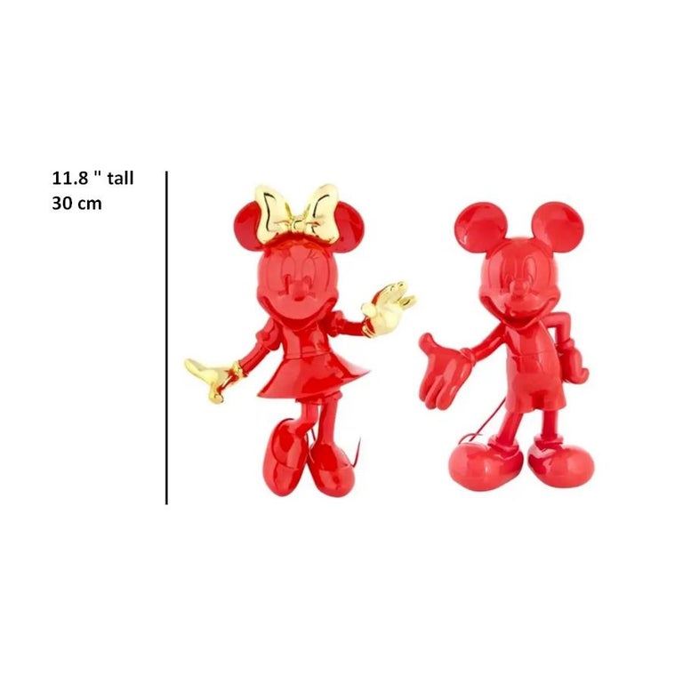 Set of 2 Mickey Red and Minnie Red and Gold Pop Figurines For Sale at ...