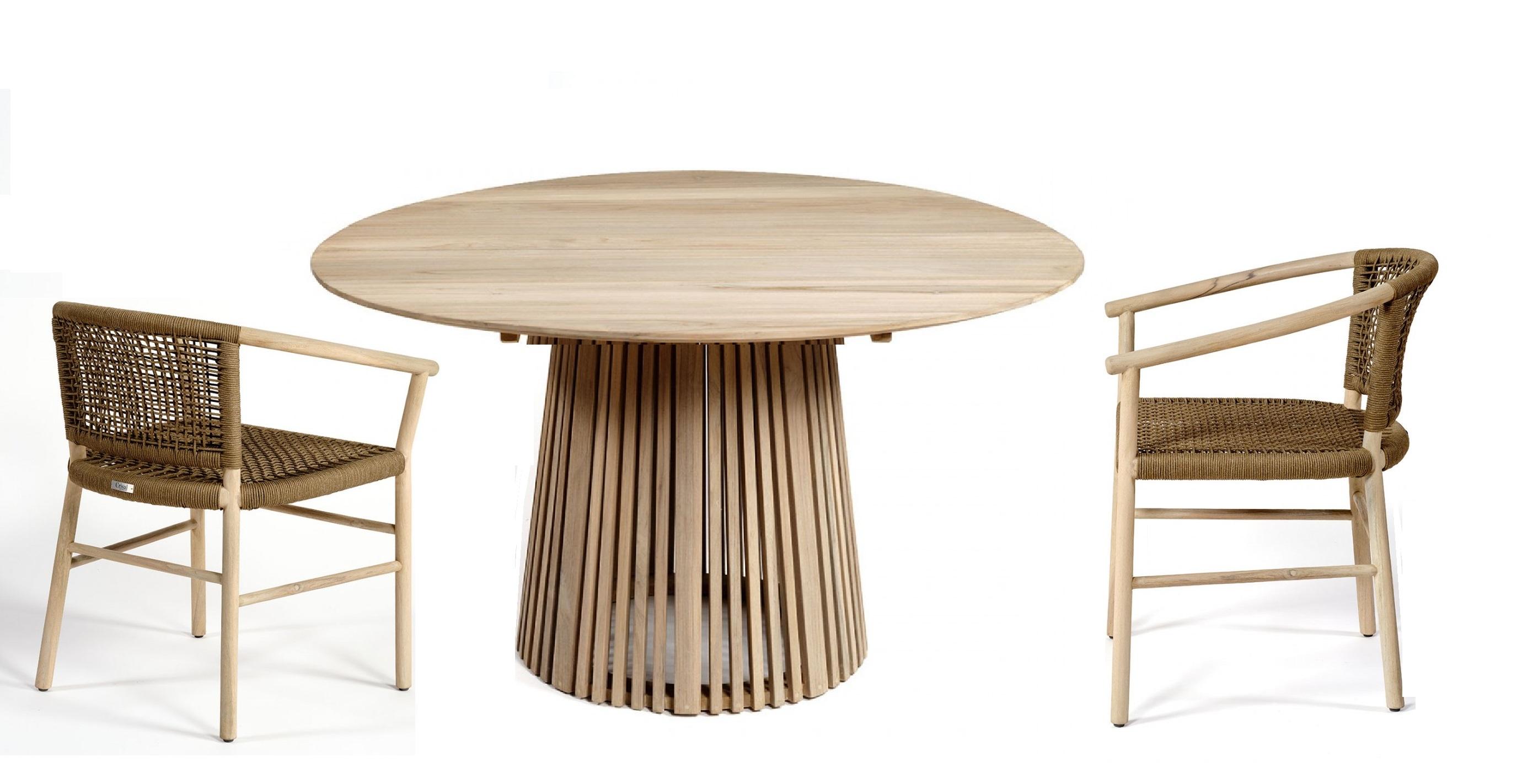 In-Stock, Outdoor Round Teak Dining Table For Sale at 1stDibs