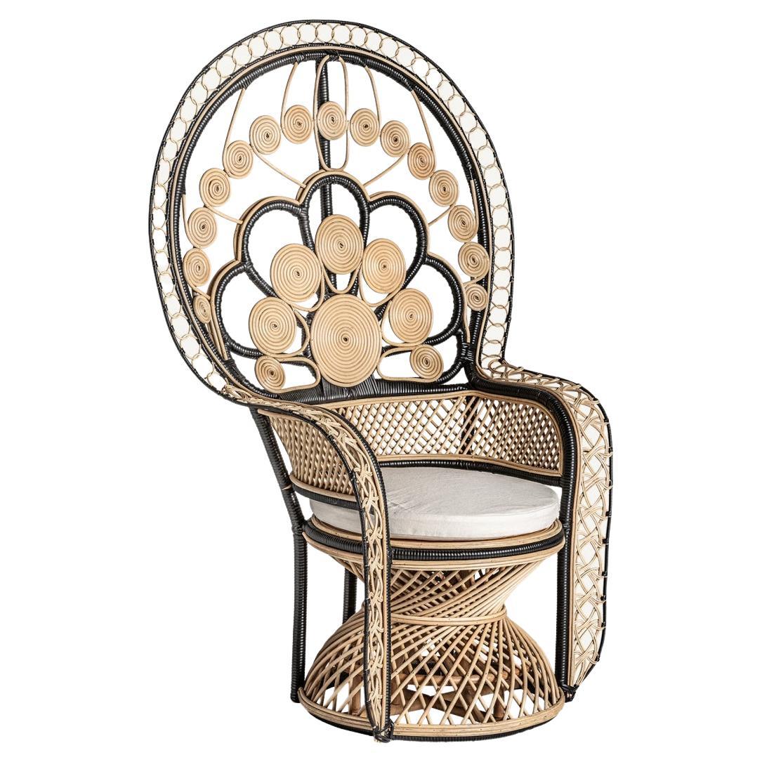 In Stock Peacock Style Armchair In Natural Rattan For Sale At 1stdibs