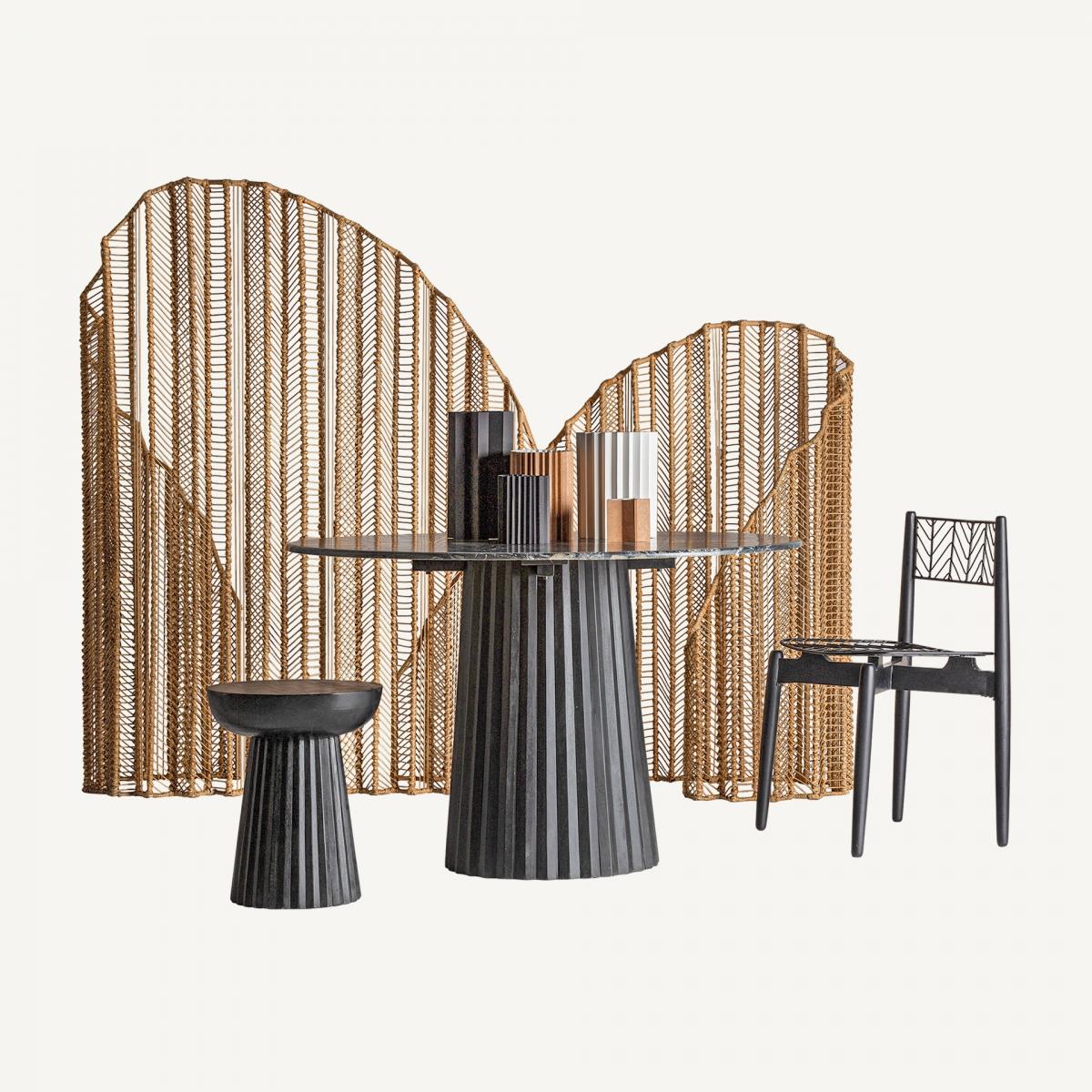 In-Stock Rattan Room Divider Featuring Two Curved Panels For Sale at ...