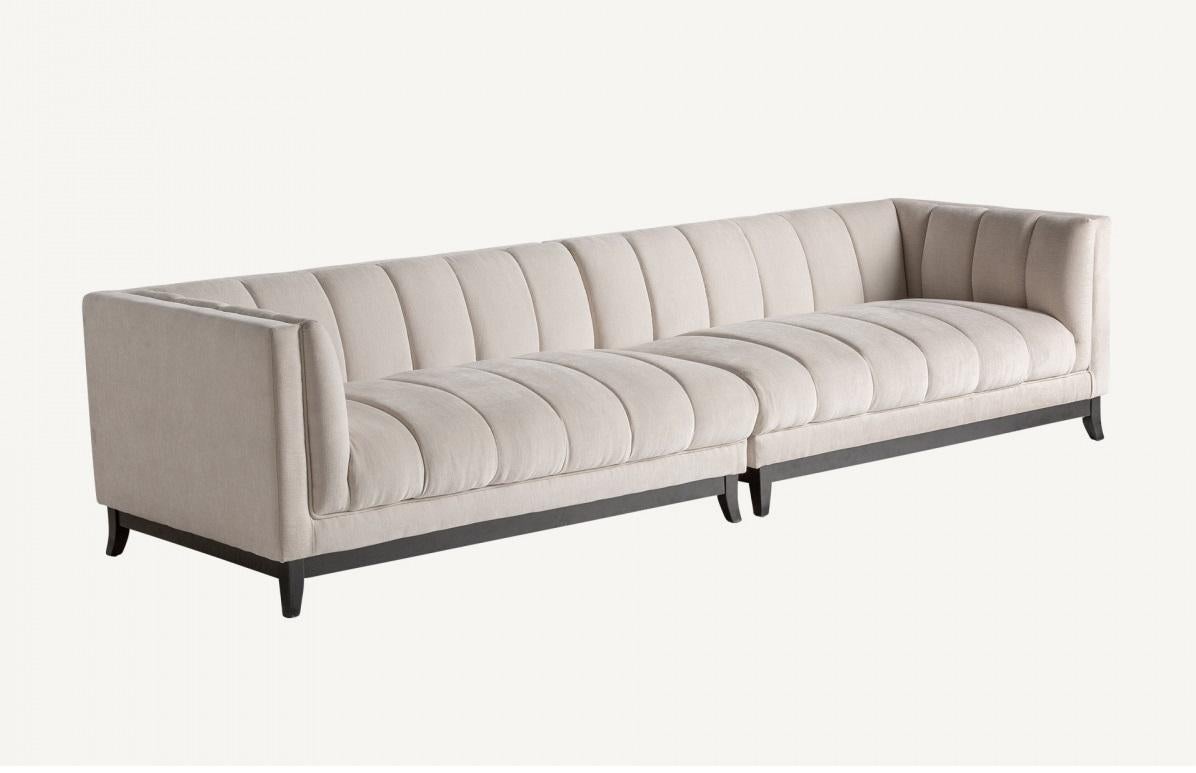 Fast Track, White Modular Sofa in Art Deco Style For Sale at 1stDibs