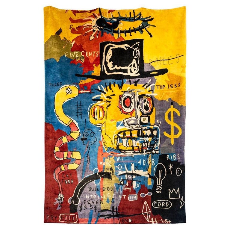 In the Style of Jean-Michel Basquiat, Rug, or Tapestry, Contemporary ...