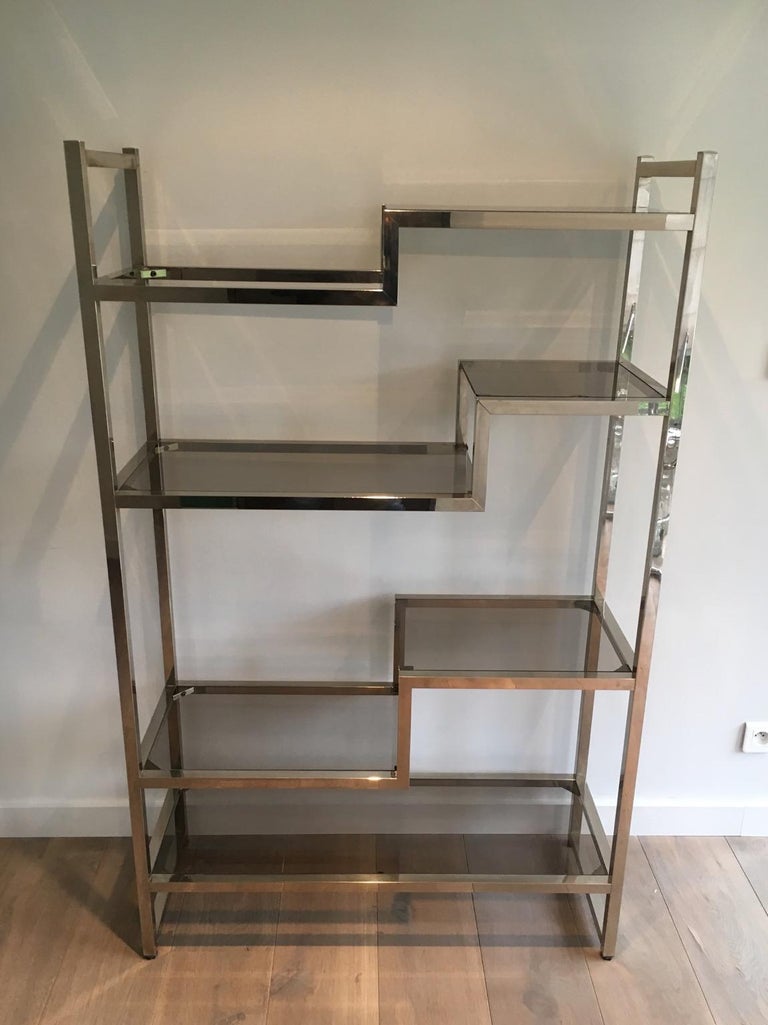Design Chrome Shelves Unit in the Style of Willy Rizzo, French, circa ...