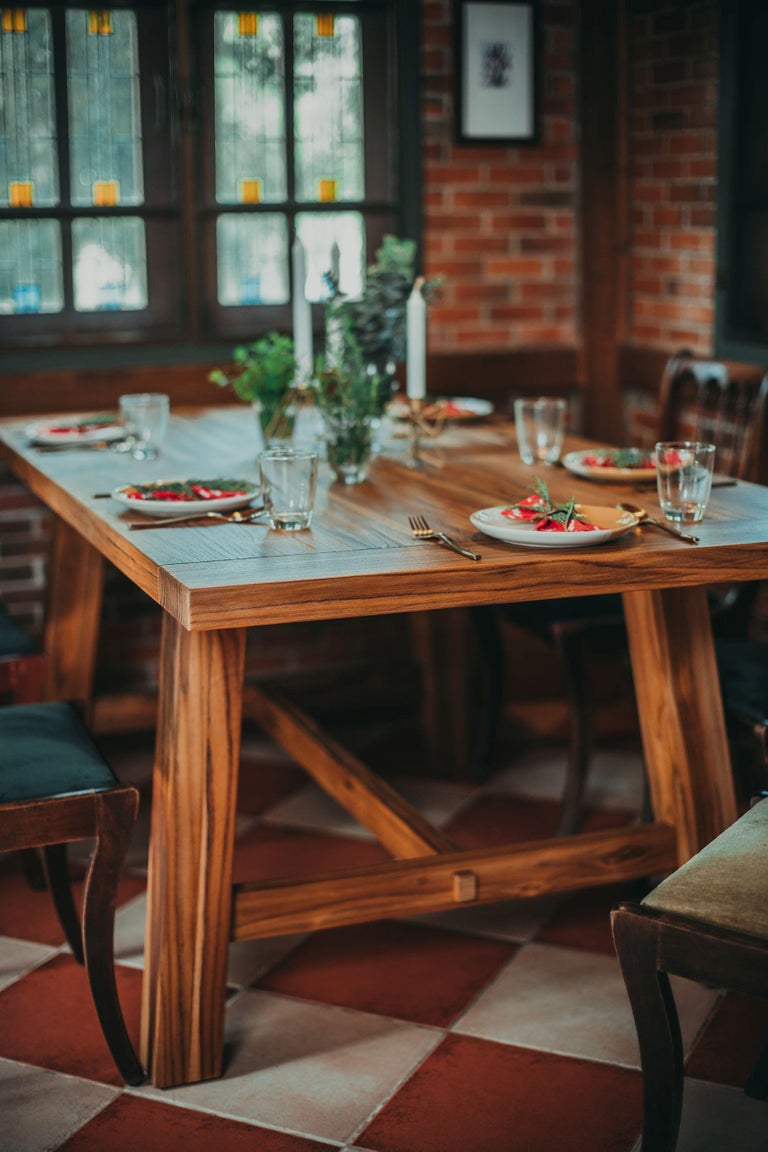 Solid Teak Natural Dining Table For Sale at 1stDibs
