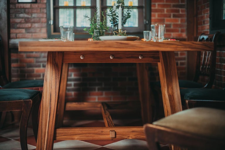 Solid Teak Natural Dining Table For Sale at 1stDibs