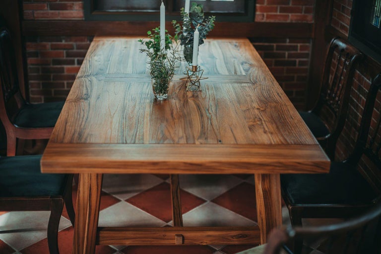Solid Teak Natural Dining Table For Sale at 1stDibs