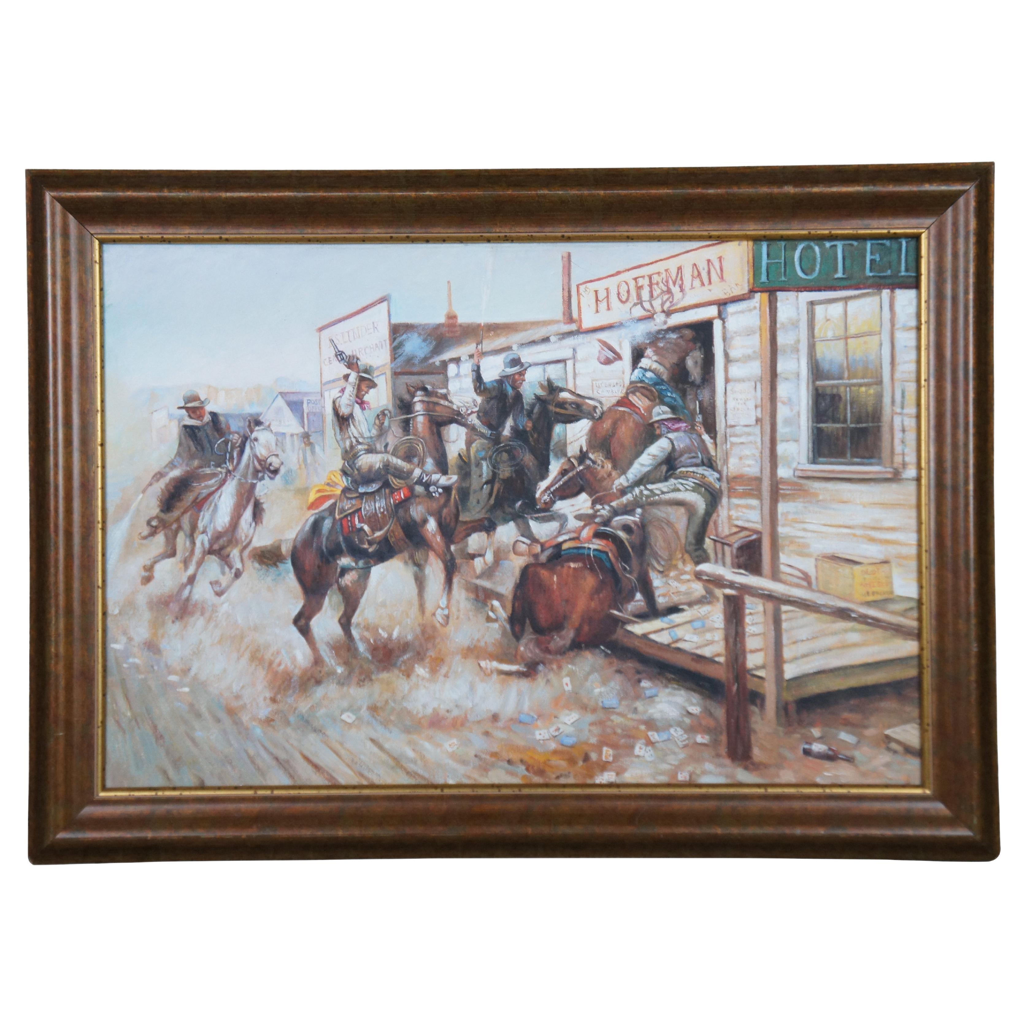 Cowboy Oil Paintings - 381 For Sale on 1stDibs | cowboy painting ...