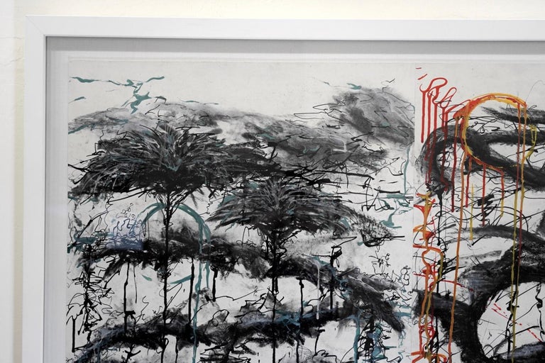 "In.2.It x 3," 2011 Large Black and White Abstract Painting on Paper by ...