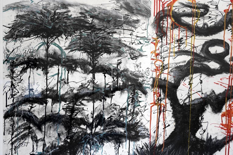 "In.2.It x 3," 2011 Large Black and White Abstract Painting on Paper by ...