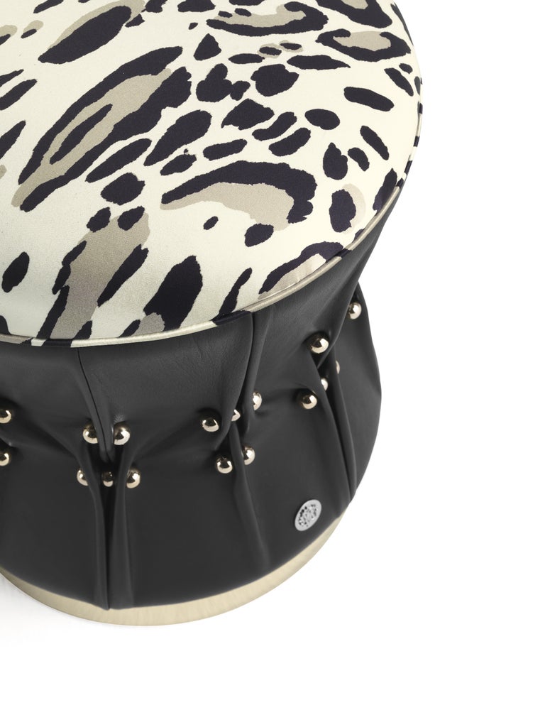 21st Century Inanda Pouf in Leather by Roberto Cavalli Home Interiors ...