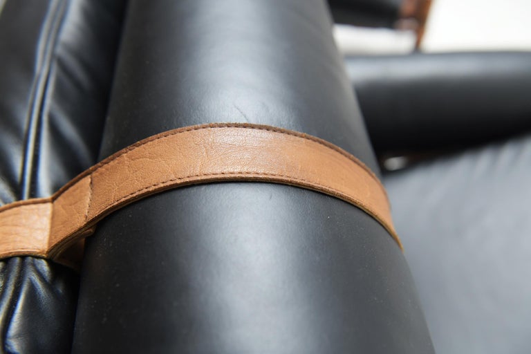 Inca Lounge + Poof in Black Leather - Arne Norell - Norell Möbel AB ...