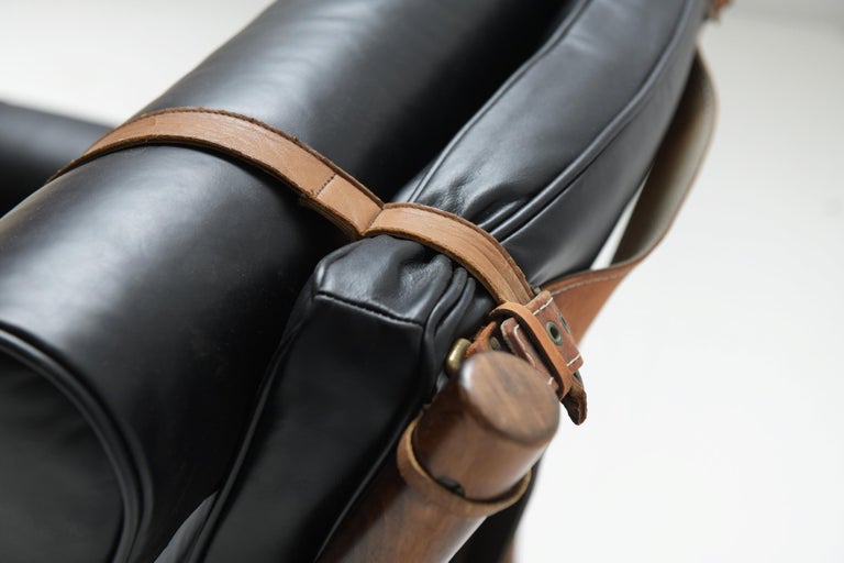 Inca Lounge + Poof in Black Leather - Arne Norell - Norell Möbel AB ...