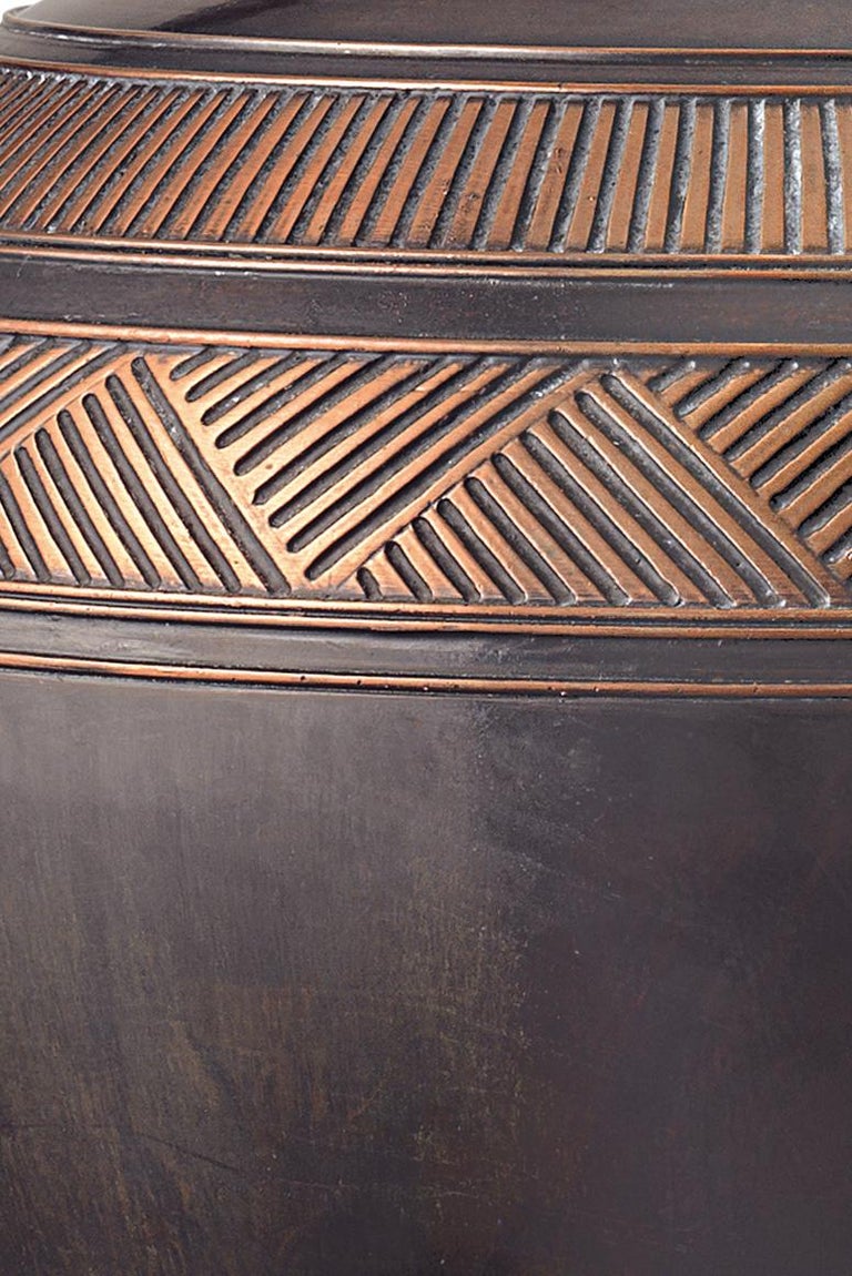 INCA, Table Lamp in Aged Bronze, Modern Art Deco Design Handmade, Shade ...