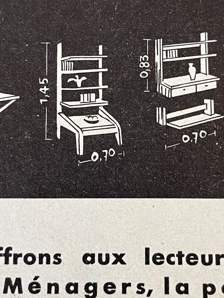Inclined Shelf in Oak by René Jean Caillette, 1950 For Sale at 1stDibs