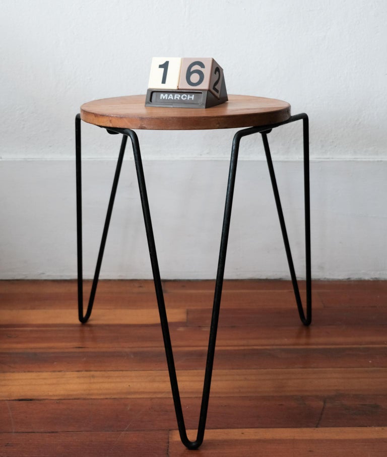 Inco Iron and Wood Midcentury California Design Tables Stools, 1950s at ...