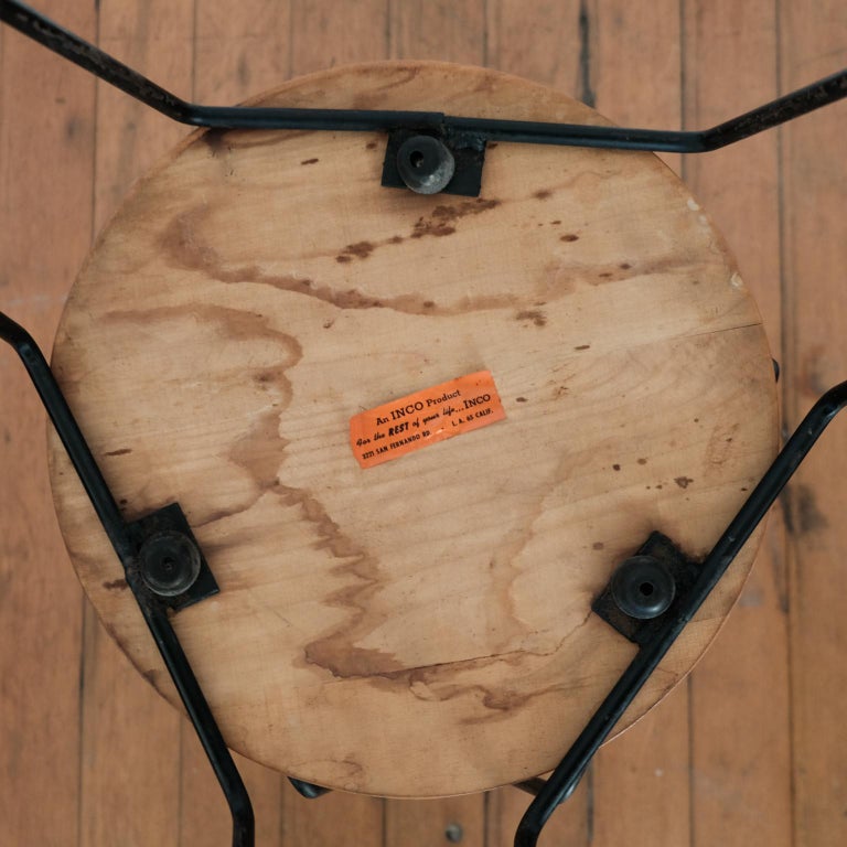 Inco Iron and Wood Midcentury California Design Tables Stools, 1950s at ...