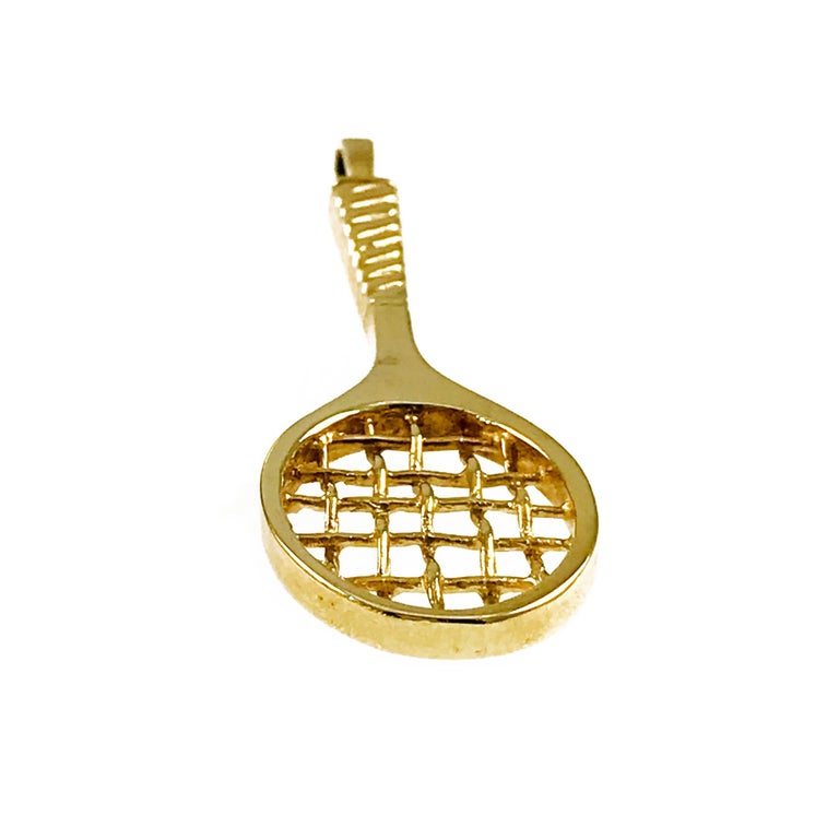 Incogem 14k Gold Racket Pendant For Sale at 1stDibs