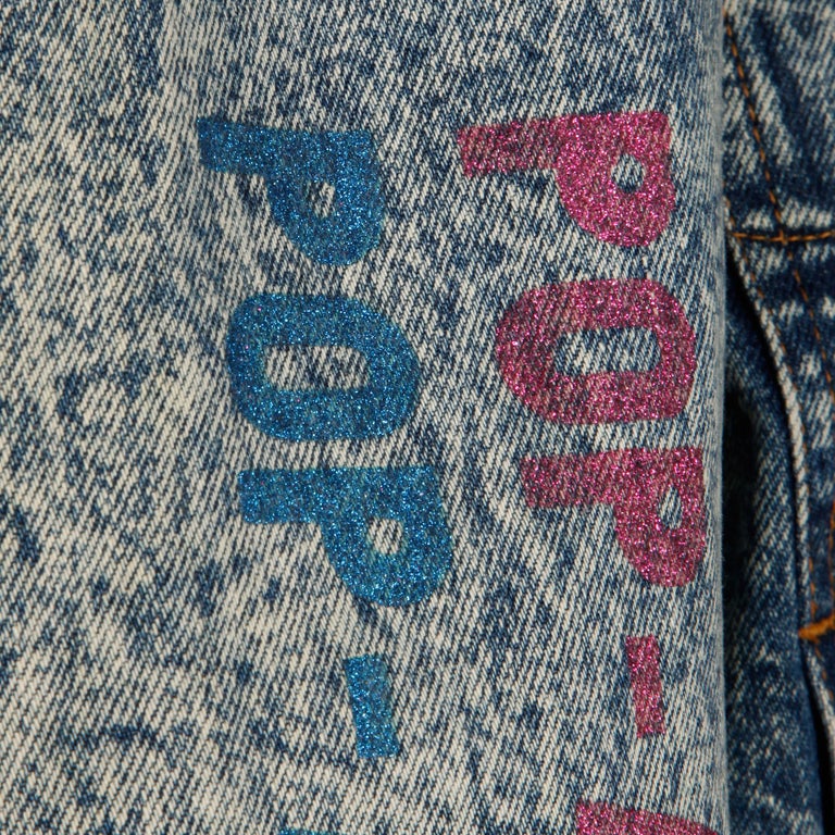 Incredible 1980s Vintage Comic Book Pop Art Acid Washed Denim Jean ...