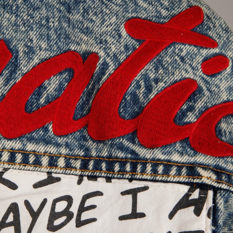 Incredible 1980s Vintage Comic Book Pop Art Acid Washed Denim Jean ...