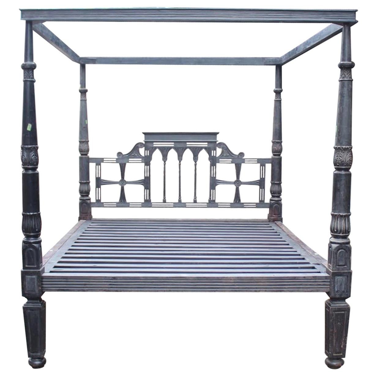 Incredible 19th Century British Colonial Mahogany King sized Bed at 1stDibs