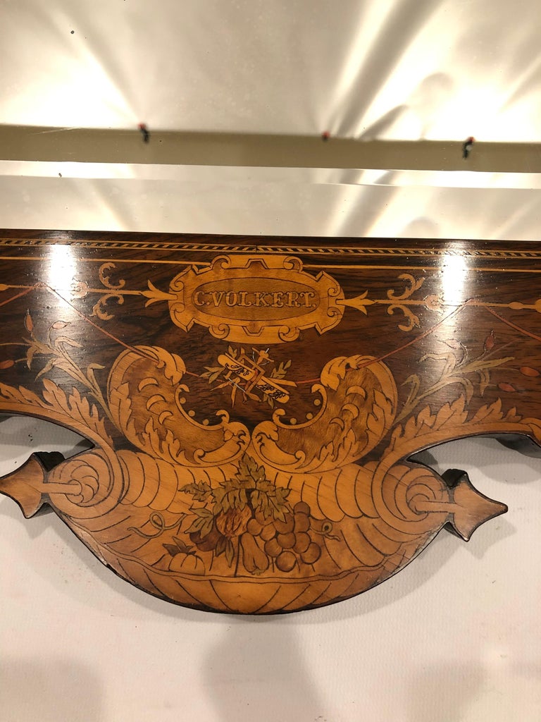 Incredible 19th Century Mixed Wood Inlaid Mirror with George Washington ...