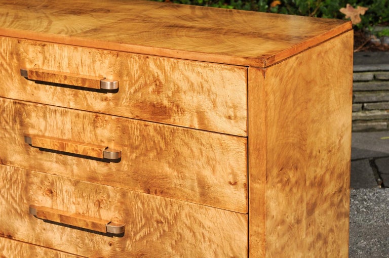Incredible Art Deco Commode in Curly Maple by Donald Deskey for ...