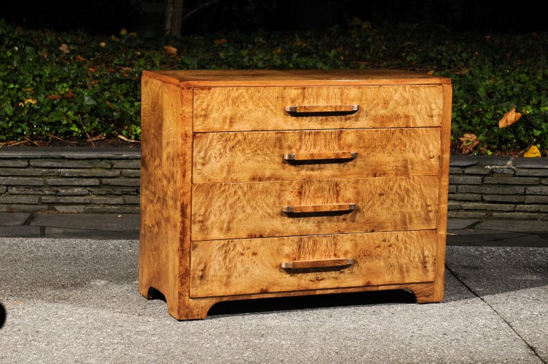 Incredible Art Deco Commode in Curly Maple by Donald Deskey for ...