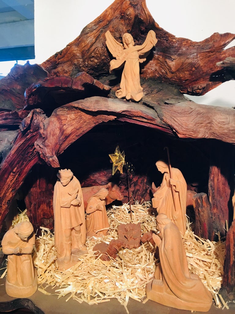 Magnificent Large European One of a Kind Hand Carved Wood Nativity Set ...