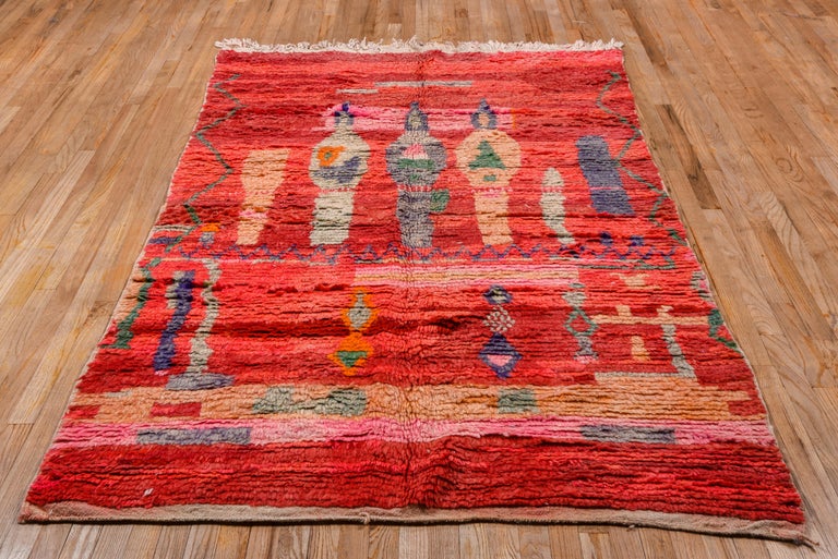 Incredible Colorful Moroccan Rug, Soft Pile For Sale at 1stDibs