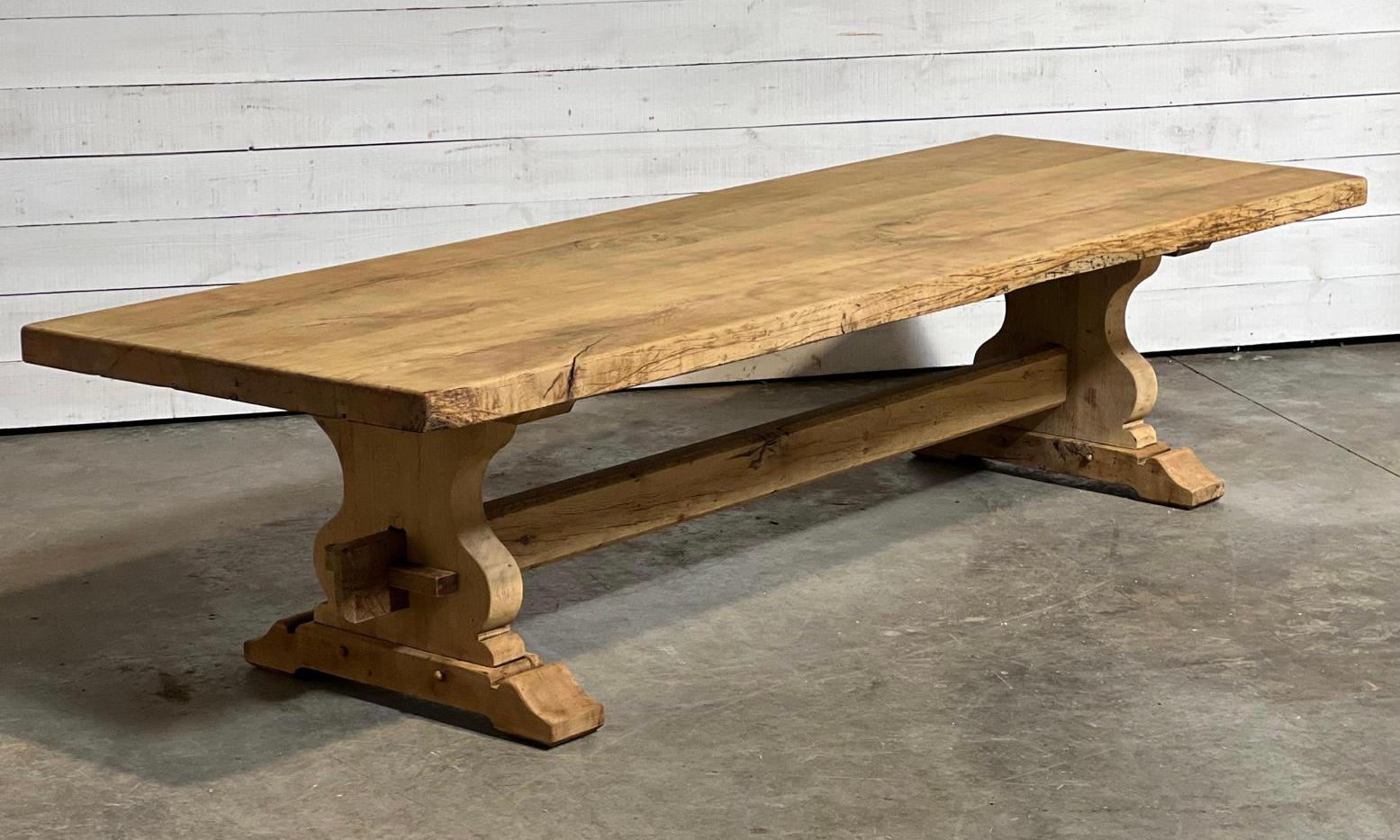 Incredible Enormous French Bleached Oak Farmhouse Dining Room Table For ...