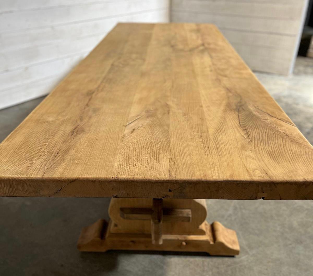 Incredible Enormous French Bleached Oak Farmhouse Dining Room Table For ...