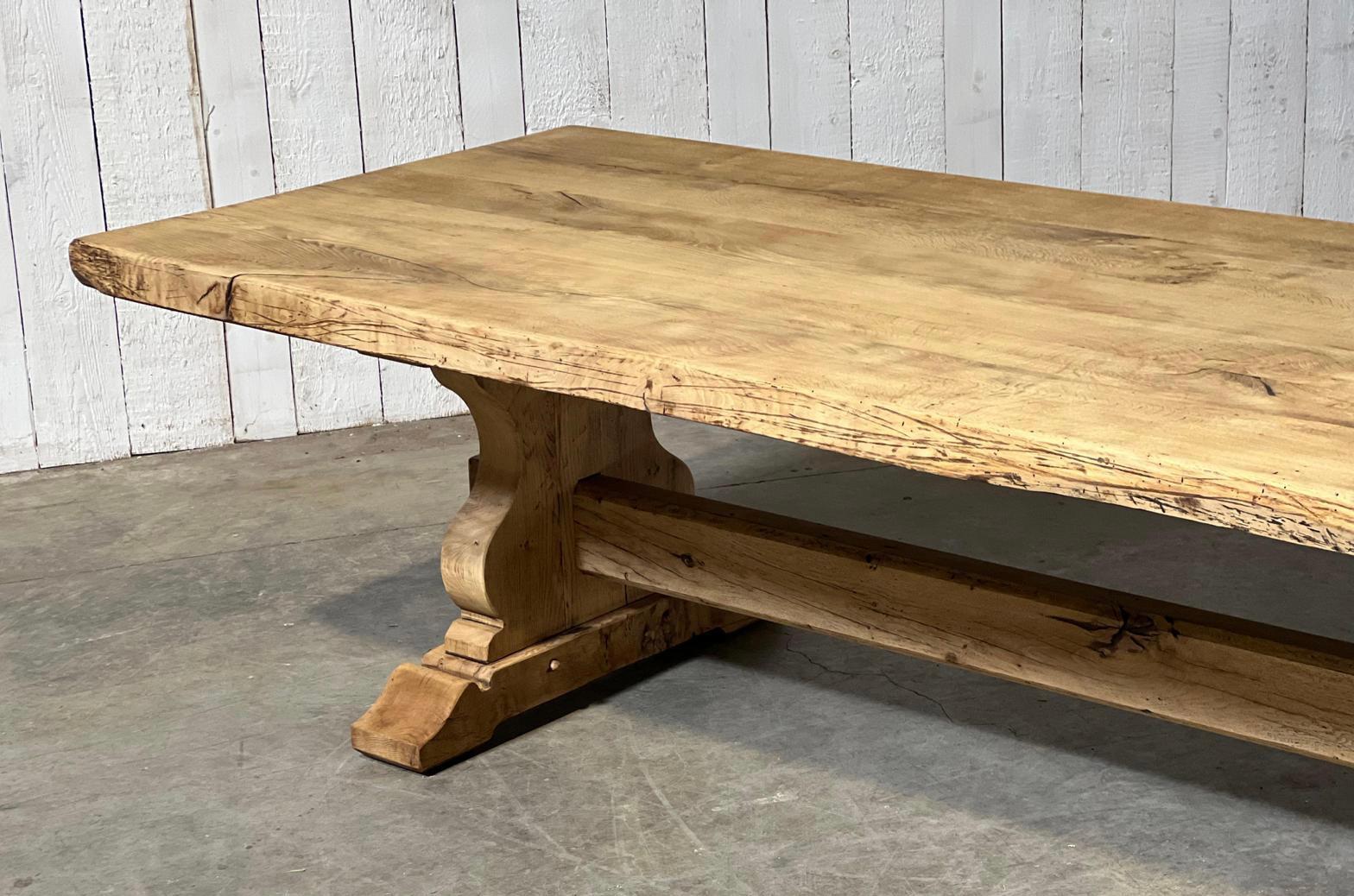 Incredible Enormous French Bleached Oak Farmhouse Dining Room Table For ...