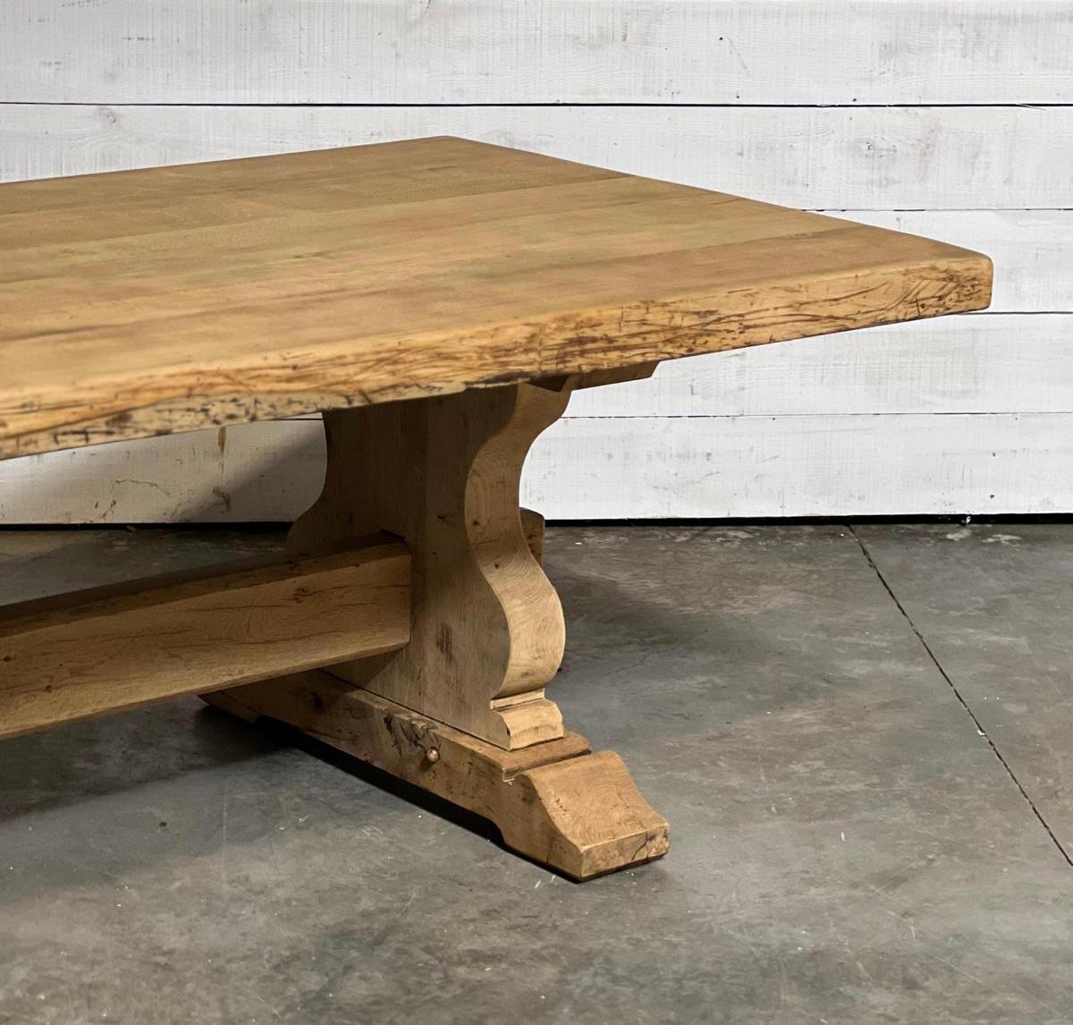 Incredible Enormous French Bleached Oak Farmhouse Dining Room Table For ...