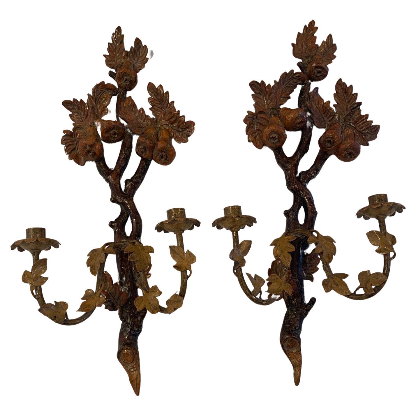 Impressively Large French Wrought Iron Wall Sconces at 1stDibs