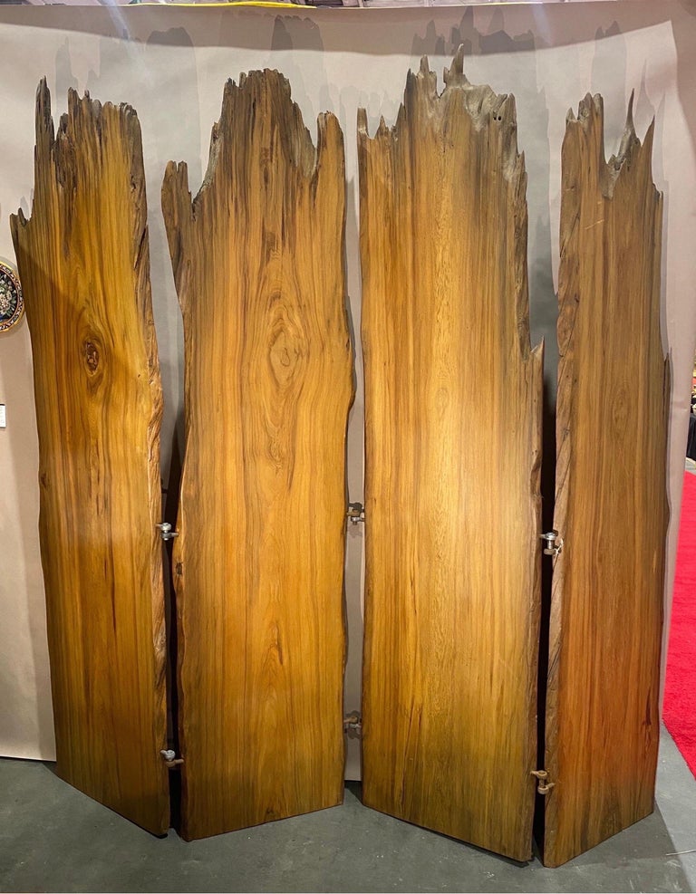 Incredible Live Edge 4 Panel Screen, Possibly by Nakashima or a ...